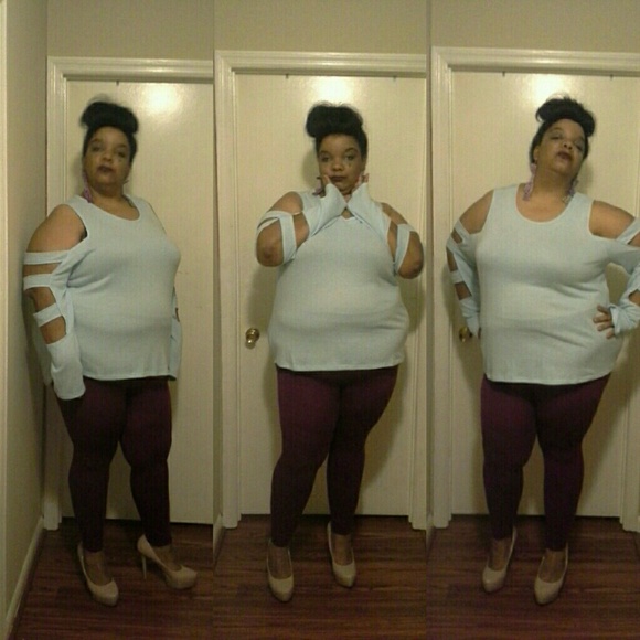 Tops | Trendy Iceberg Blue Ladder Sleeve | Poshmark